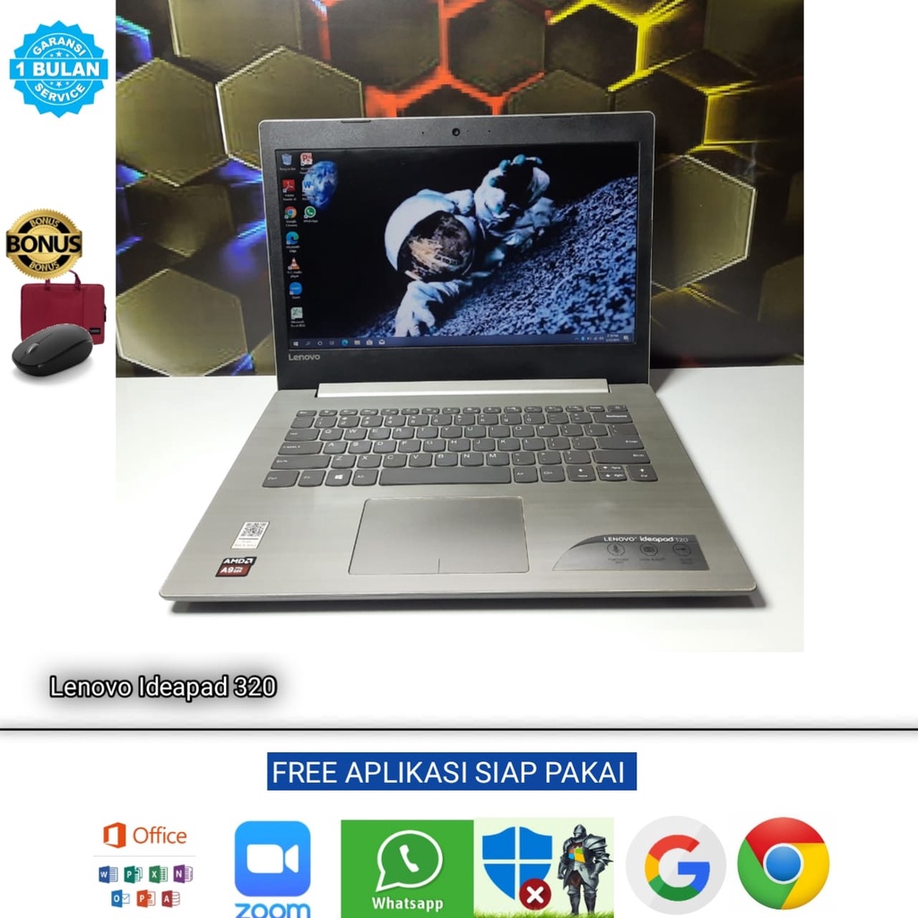 Jual Laptop Lenovo Ideapad 320 AMD A 9 Ram 4GB HDD 1TB Windows 10 Siap Pakai !!! | Shopee Indonesia