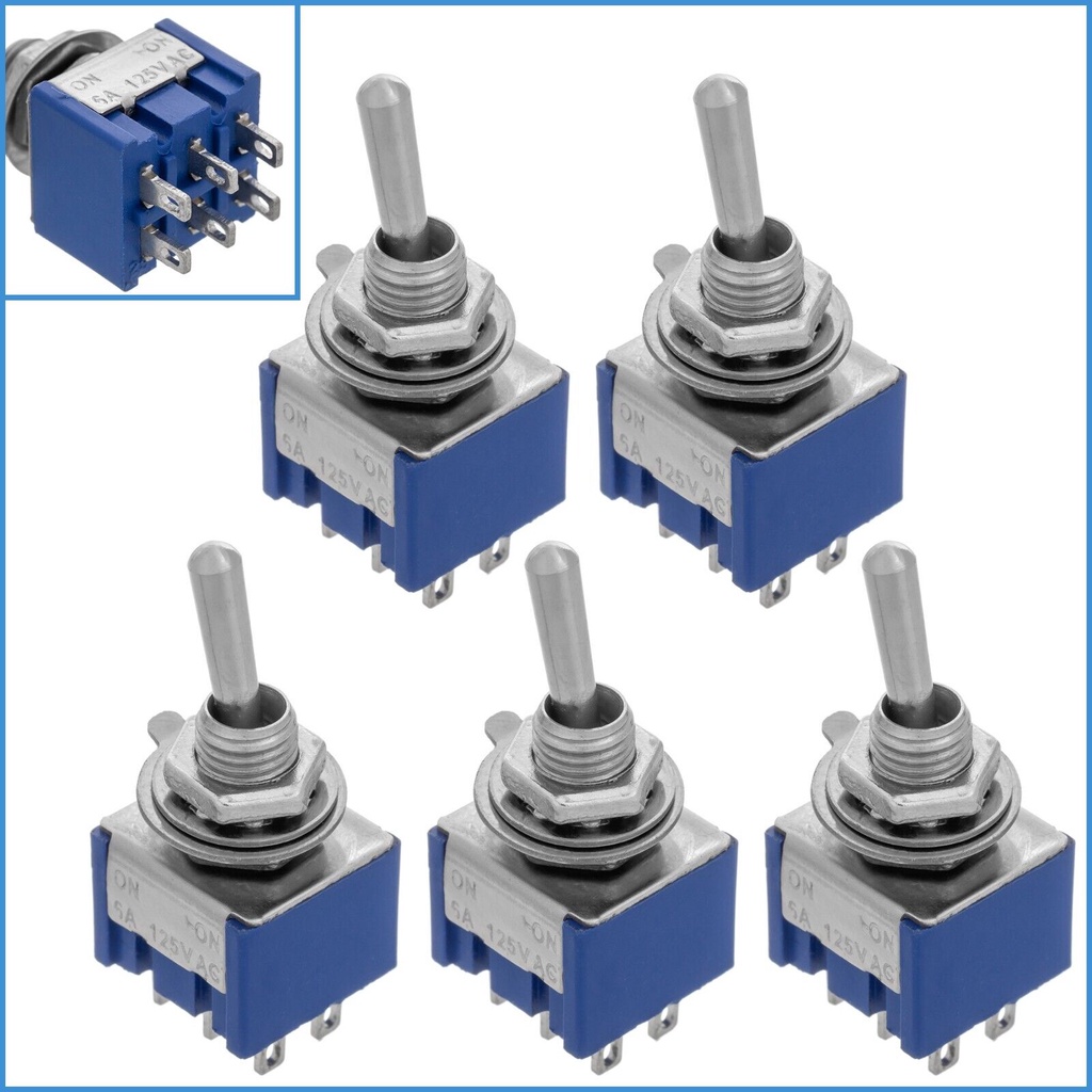 Jual MTS-202 Saklar Toggle Switch 6 Pin Kaki 2 Arah ON ON Tuas DPDT MTS ...