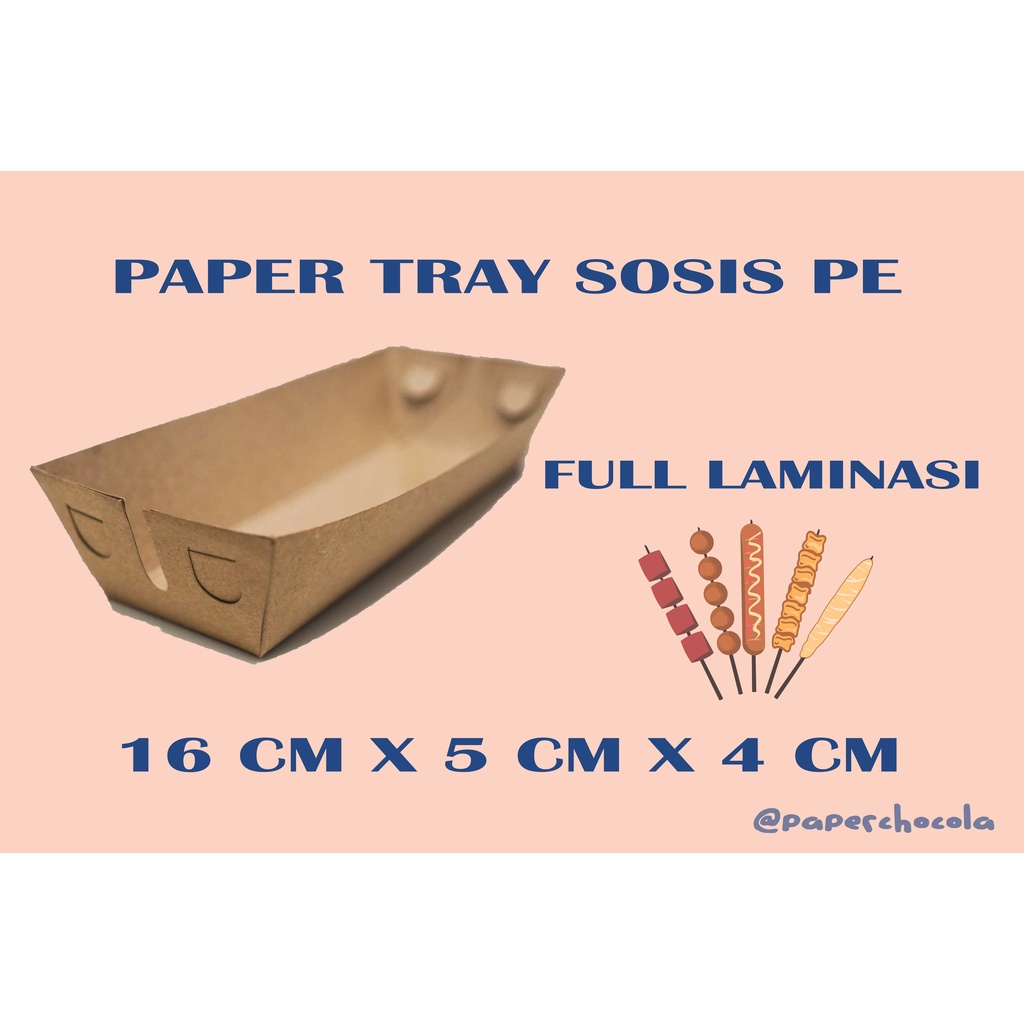 Jual PAPER TRAY KRAFT SOSIS / BOX SATE / TRAY HOTANG / TRAY CORNDOG ...