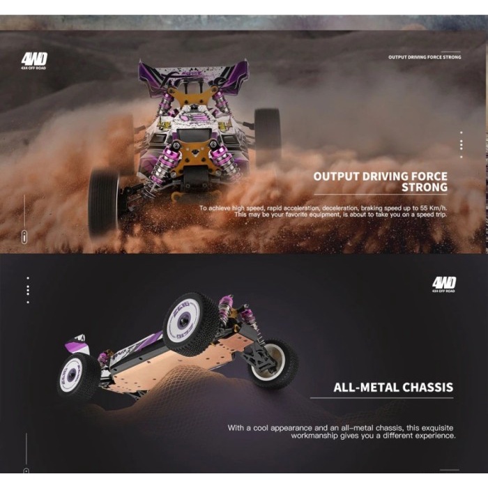 Jual Wltoys 124019 RC Car Buggy Metal Chassis 1/12 4WD 60km/h RTR ...