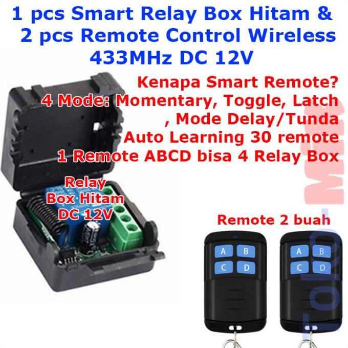 Jual WIRELESS REMOTE ACCESS CONTROL EXIT BUTTON 2 BUAH REMOT 1 RELAY ...