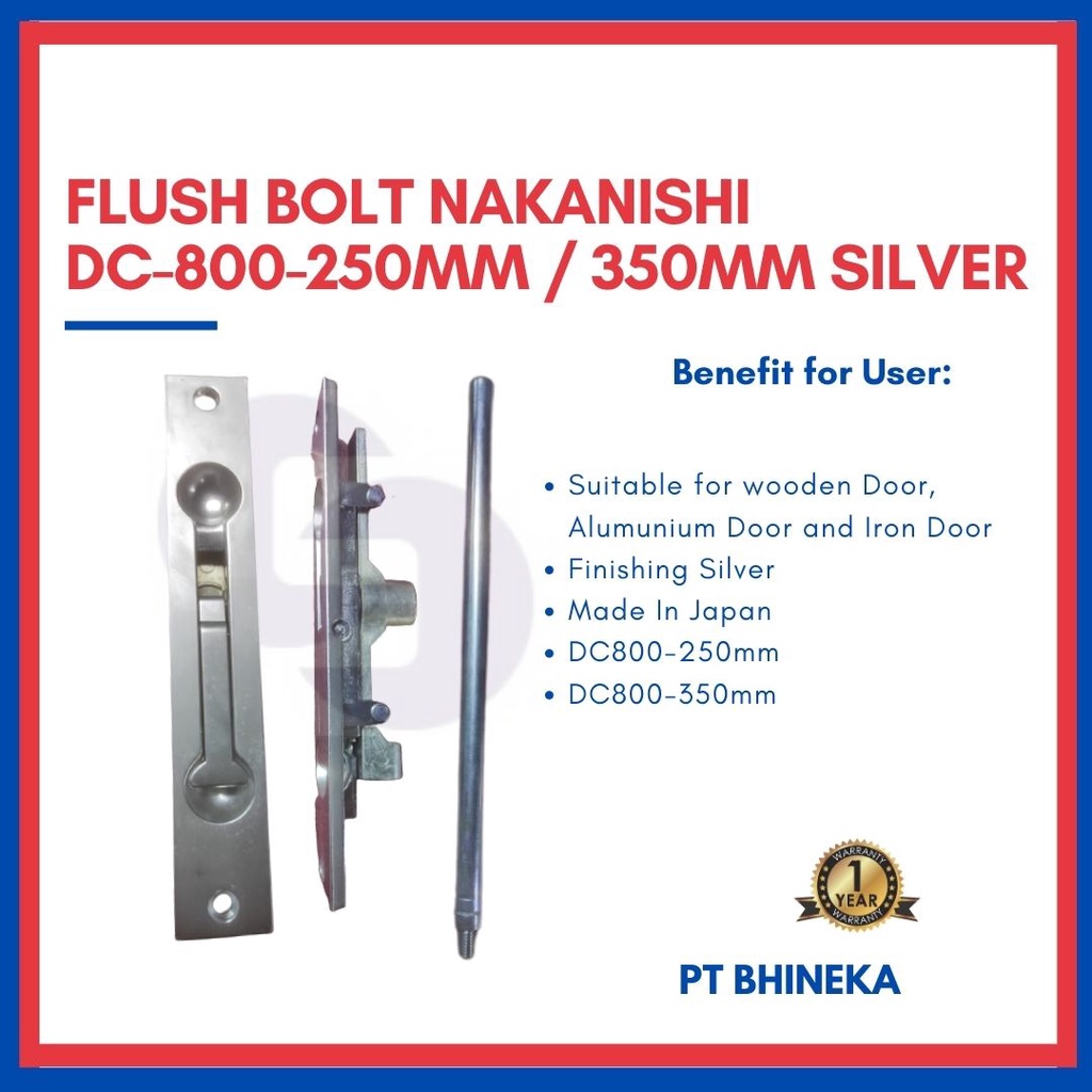 Jual Flush Bolt atau Grendel Tanam Nakanishi DC800-250mm / DC800-350mm ...