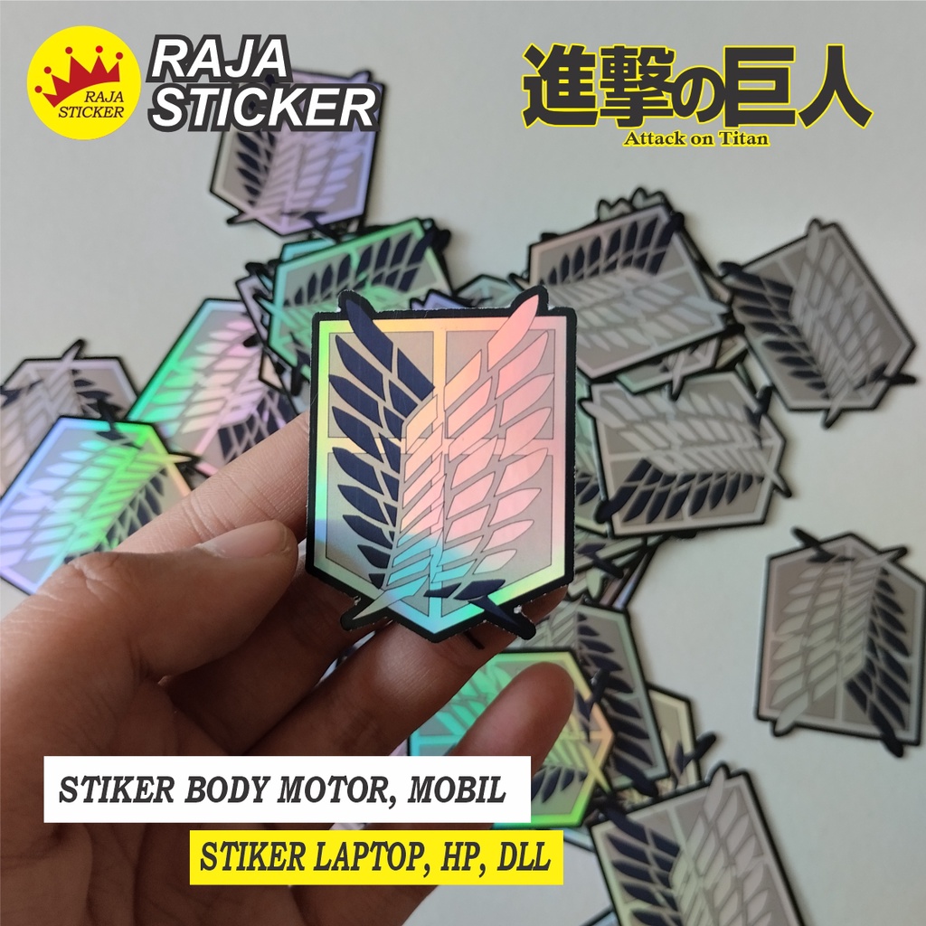 Jual Sticker stiker hologram anime - attack on titan - logo aot ...