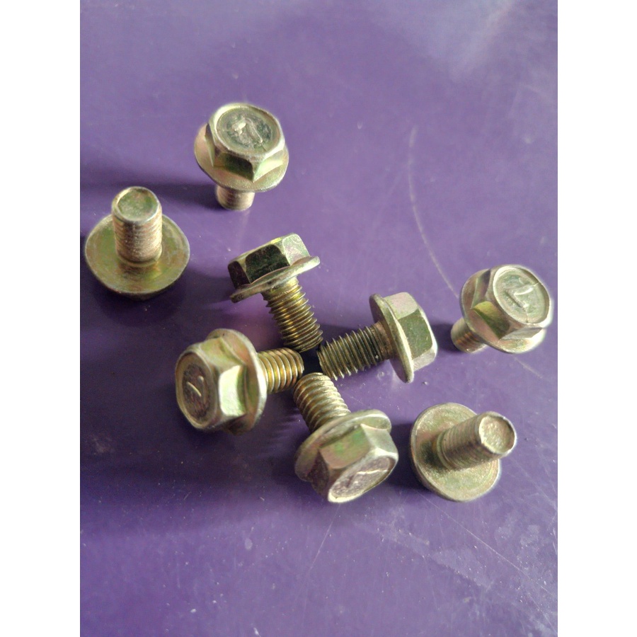 Jual Baut Flange M6x10 /Flange bolt/baut topi/kunci 10/ (per pcs ...