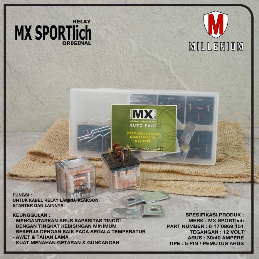 Jual AFP RELAY MX TRANSPARAN 5 KAKI 5 PIN 87A PEMUTUS ARUS 12V 40A MX ...