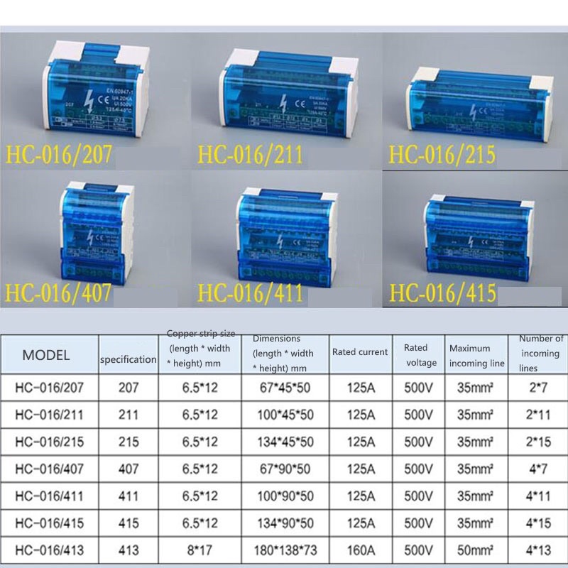 Jual Konektor WKH207 125A 500V Distribution Box DIN Rail Terminal Block ... Jual Konektor WKH207 125A 500V Distribution Box DIN Rail Terminal Block ...