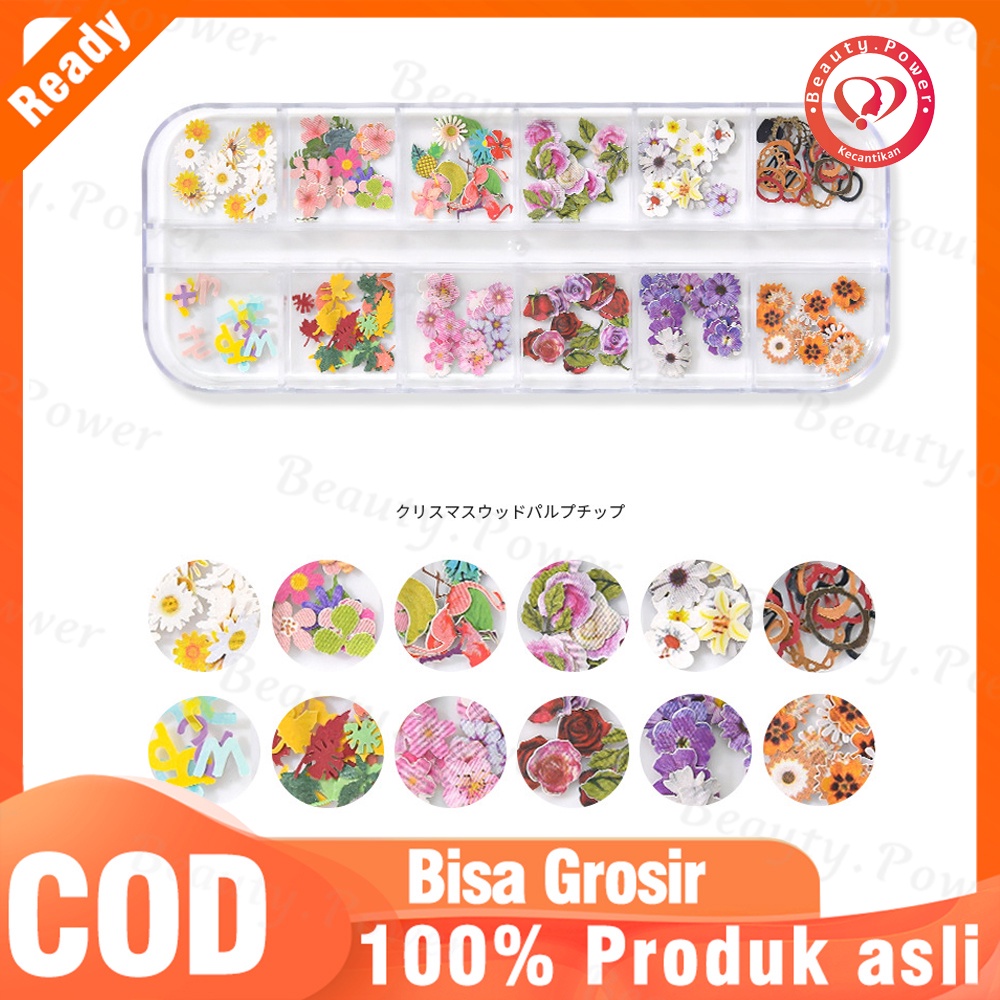 Jual 1 Set Stiker Nail Art UV Gel Polish Desain Bunga 3D Aneka Warna ...