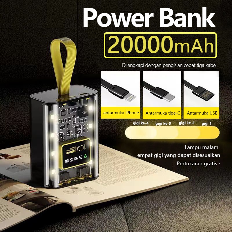 Jual Transparent charging treasure cyberpunk wind 20000 mAh charging ...