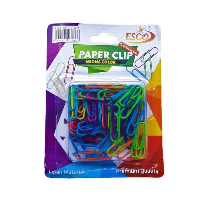 Jual Paper Clip Neons Color Esco / Paper Clip Warna Neon / Paper Clips ...