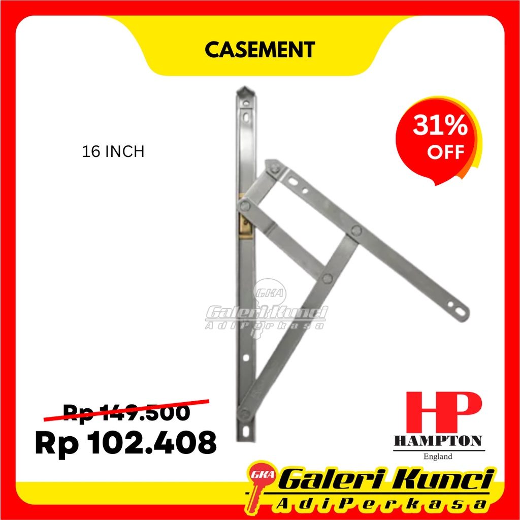 Jual Engsel Casement Hampton HMT FS SS 16 Inch Engsel Jendela Aluminium ...