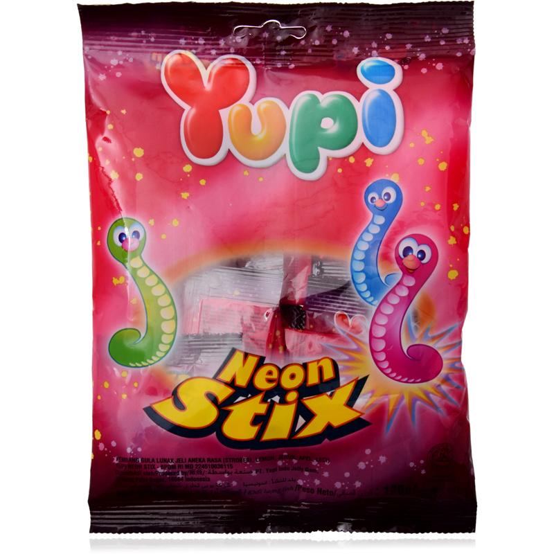 Jual YUPI Gummy Worm Neon Stix 120g | Shopee Indonesia