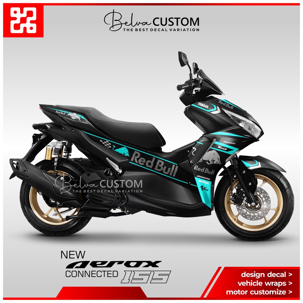 Jual Striping Aerox New Connected Redbull RAcing - Stiker Motor Yamaha ...
