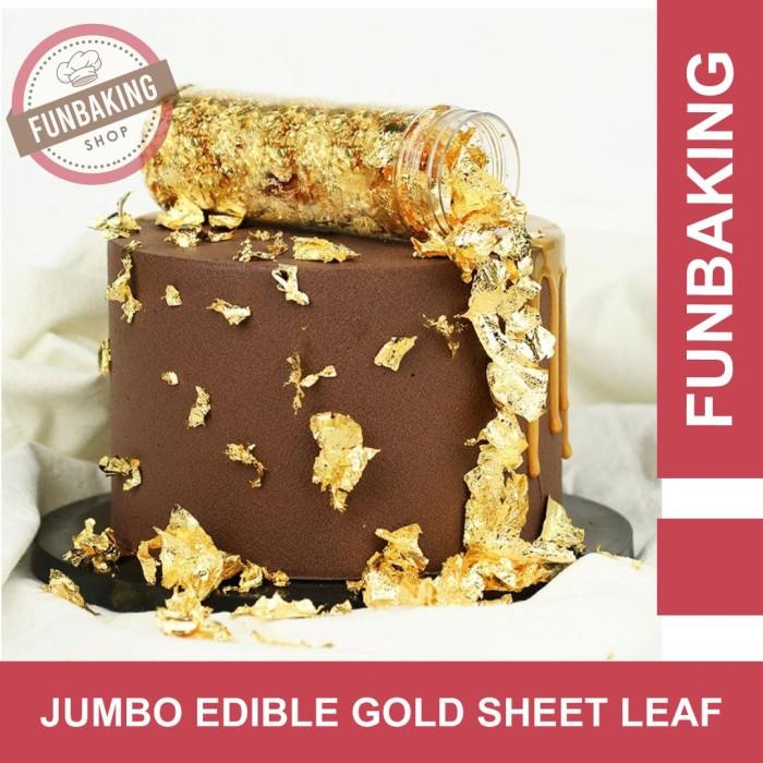 Jual FunBaking - JUMBO EDIBLE GOLD SHEET LEAF GOLD LEAF FLAKES 24K ...