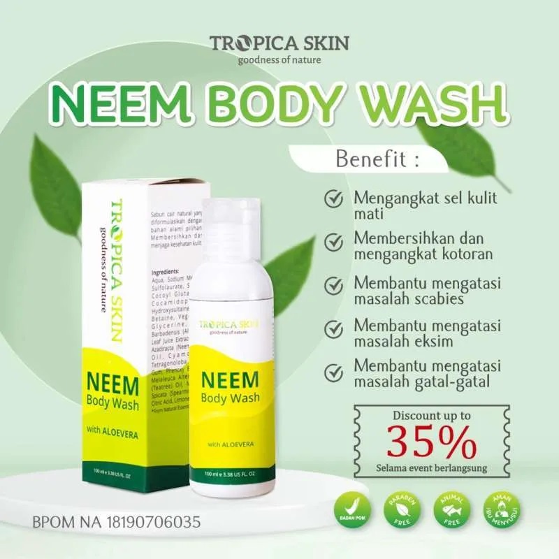 Jual NEEM Body Wash with ALOEVERA Sabun Mandi dengan Minyak NEEM Oil ...