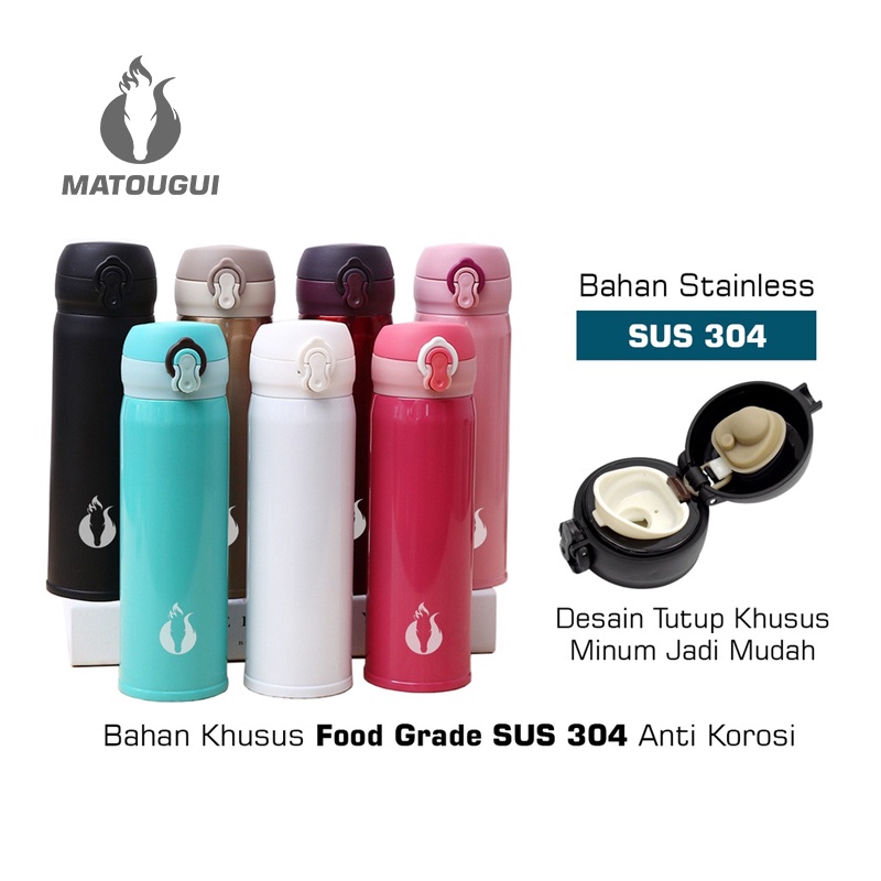 Jual MATOUGUI - Botol Minum Stainless Steel Termos Tahan Panas Dan Dingin Botol Air Tumbler ...