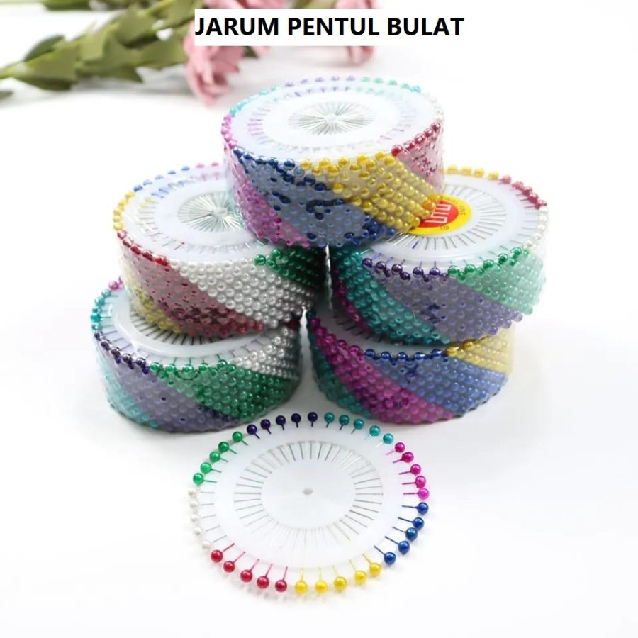 Jual Jarum Pentul Bulat / Jarum Pentol Besar / Jarum Pentul Hijab Warna ...