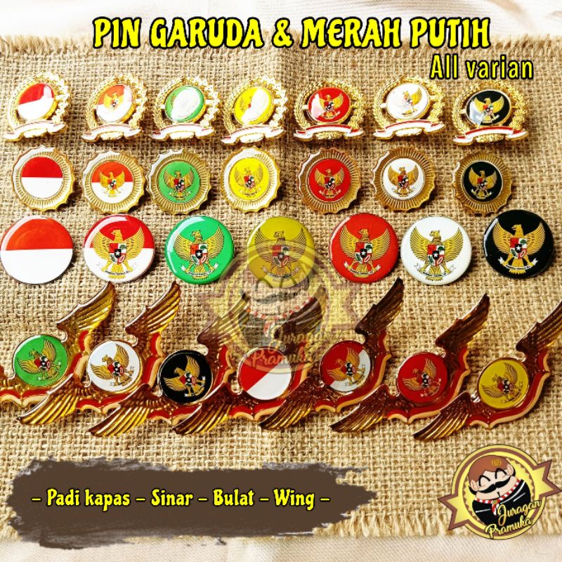 Jual PIN GARUDA & MERAH PUTIH 4 MODEL 7 WARNA / PIN MPG | Shopee Indonesia