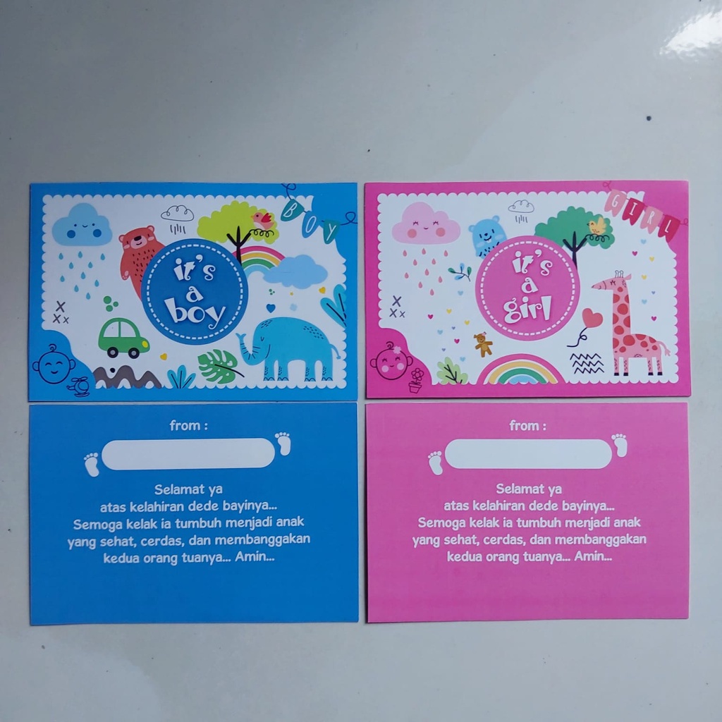 Jual Kartu Ucapan Untuk Kado Bayi/ Greetings Card/ Kartu Ucapan Kado ...
