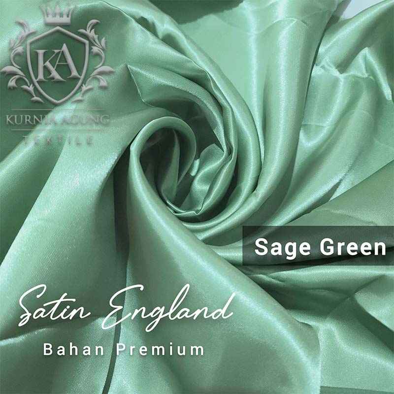 Jual Kain Bahan Satin England Silk Premium Warna SAGE GREEN Satin ...