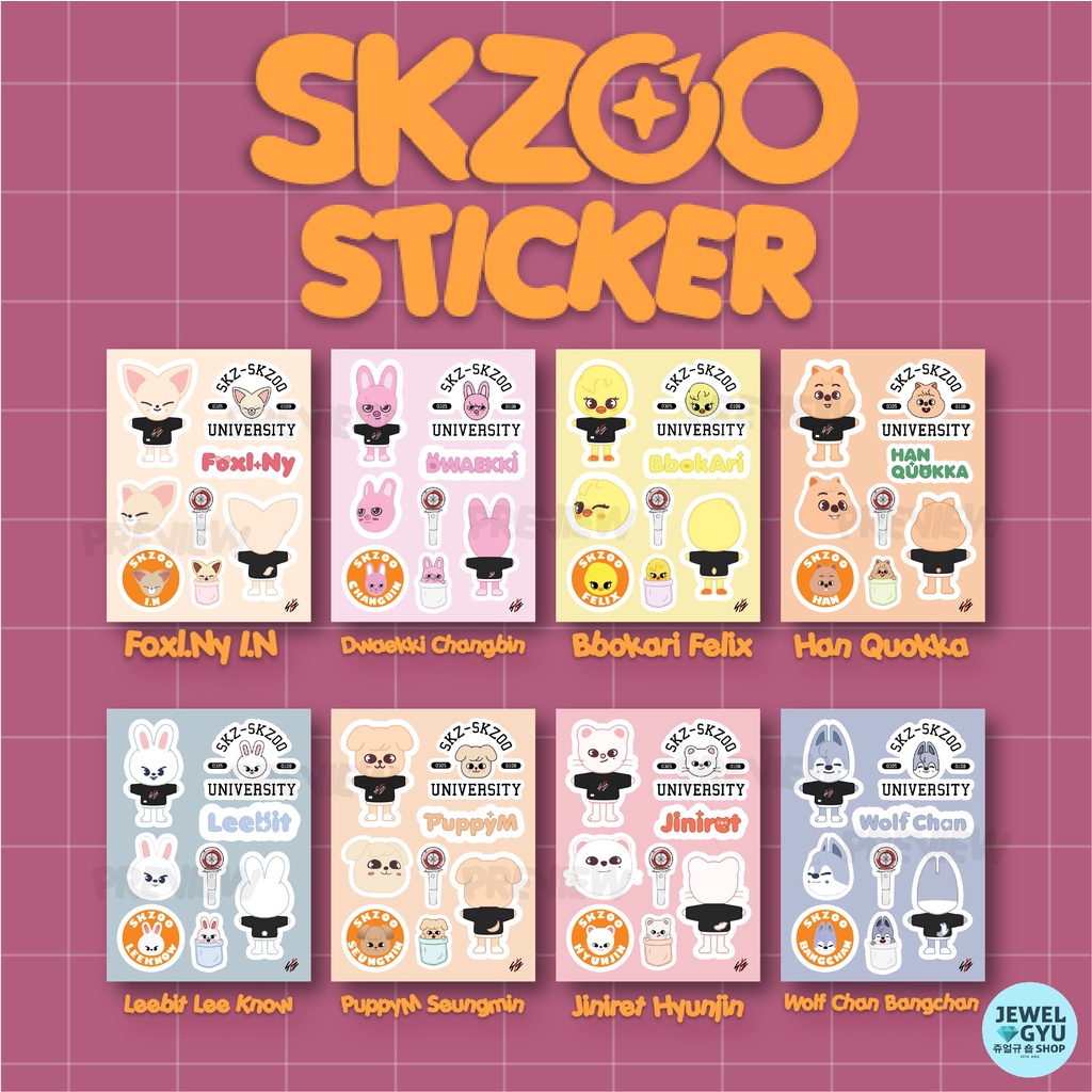 Jual Stray Kids SKZOO Sticker / Felix Changbin IN Han Hyunjin Lee Know ...