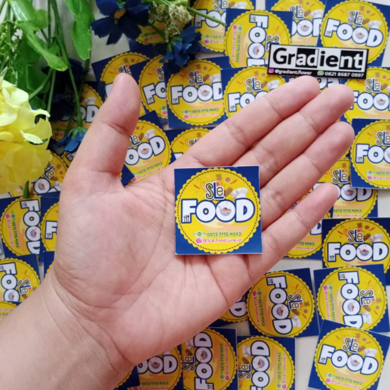 Jual sticker vinyl anti air logo cup minuman label makanan label lunch ...