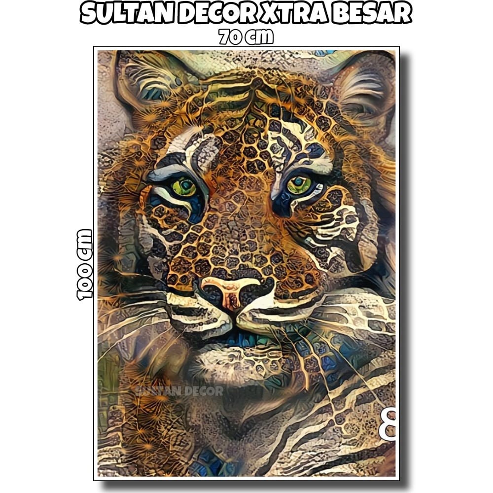 Jual LUKISAN POSTER CETAK HARIMAU XTRA BESAR UKURAN 100X50CM 100X70CM ...