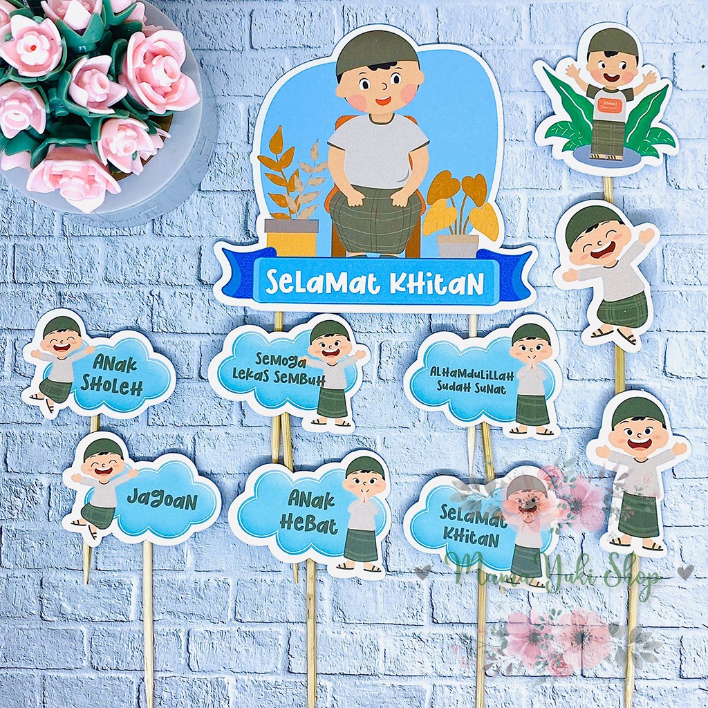Jual Topper Cake Hiasan Kue Ulang Tahun Anak Motif KHITANAN ANAK SHOLEH ...