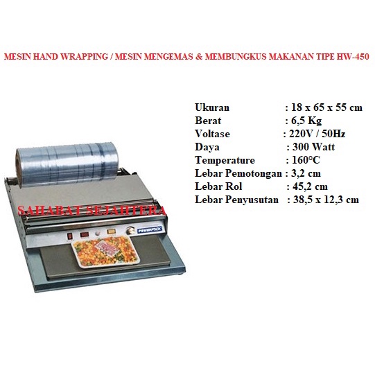 Jual Mesin Hand Wrapping / Mesin Mengemas & Membungkus Makanan TIPE HW ...