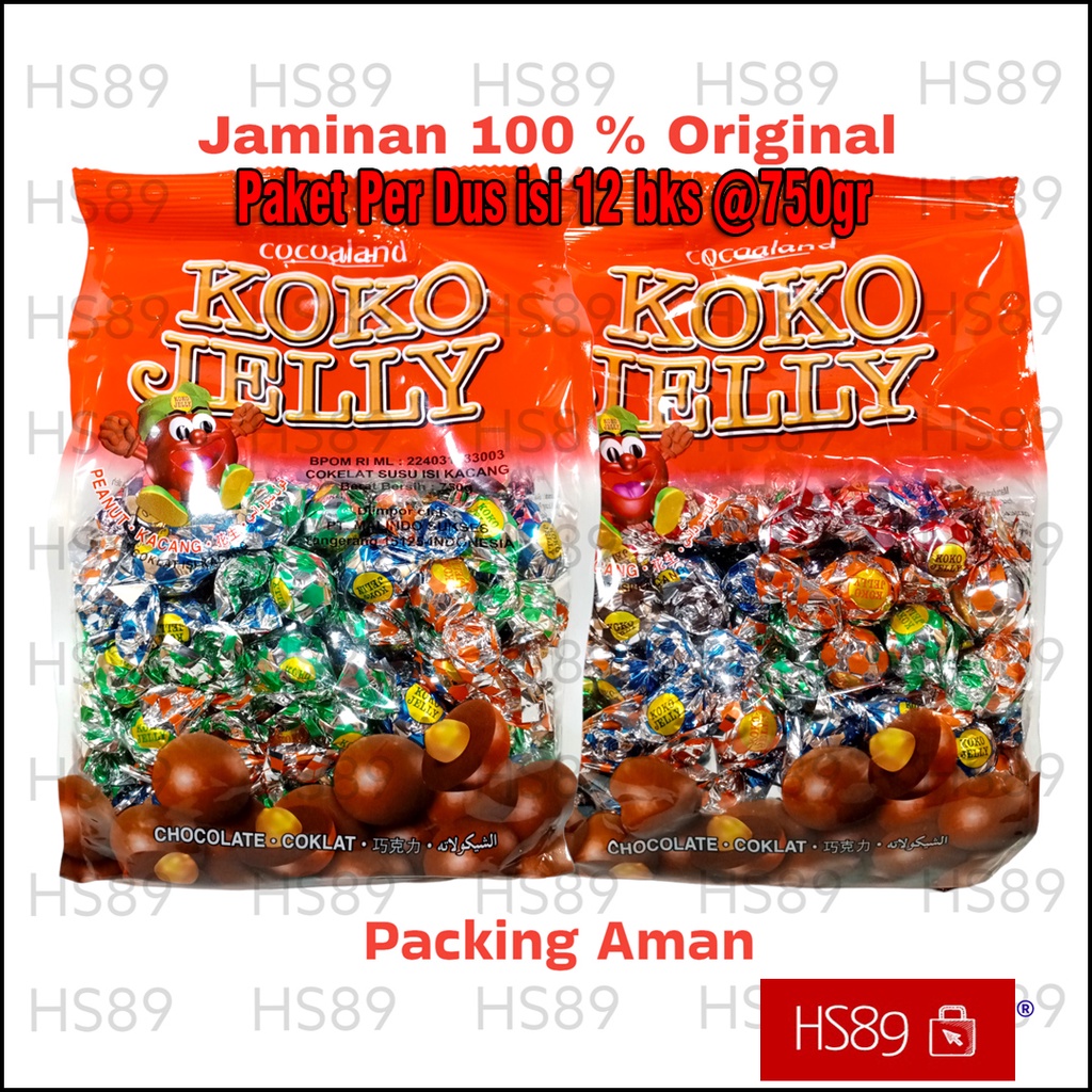 Jual Koko Jelly Malaysia Per Dus isi 12 bks 750 gr Isi Kacang Peanut ...