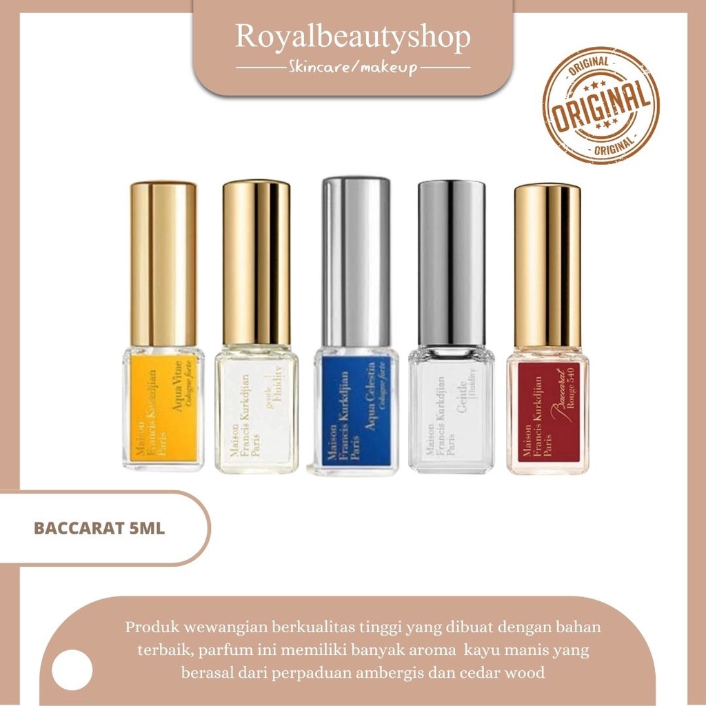Jual Baccarat Gentle fluidity/Rouge/Aqua Vitae/Aqua Celestia 5 ML | Shopee Indonesia