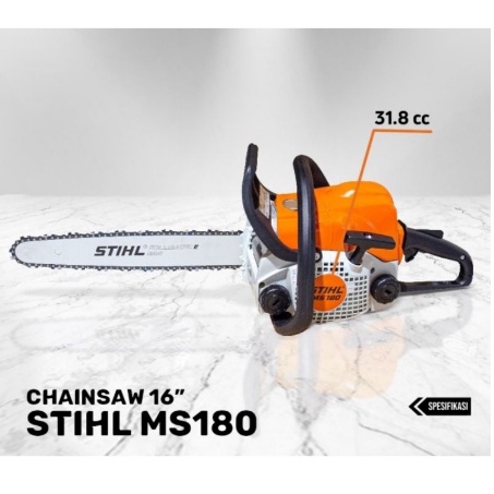 Jual mesin gergaji kayu Chain saw STIHL MS 180 ukuran 16 inch | Shopee Indonesia