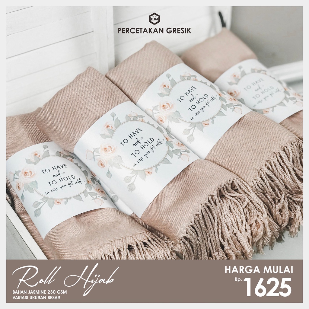 Jual Cetak Label Hijab Roll Hijab Packaging Hijab Custom Desain Bahan ...