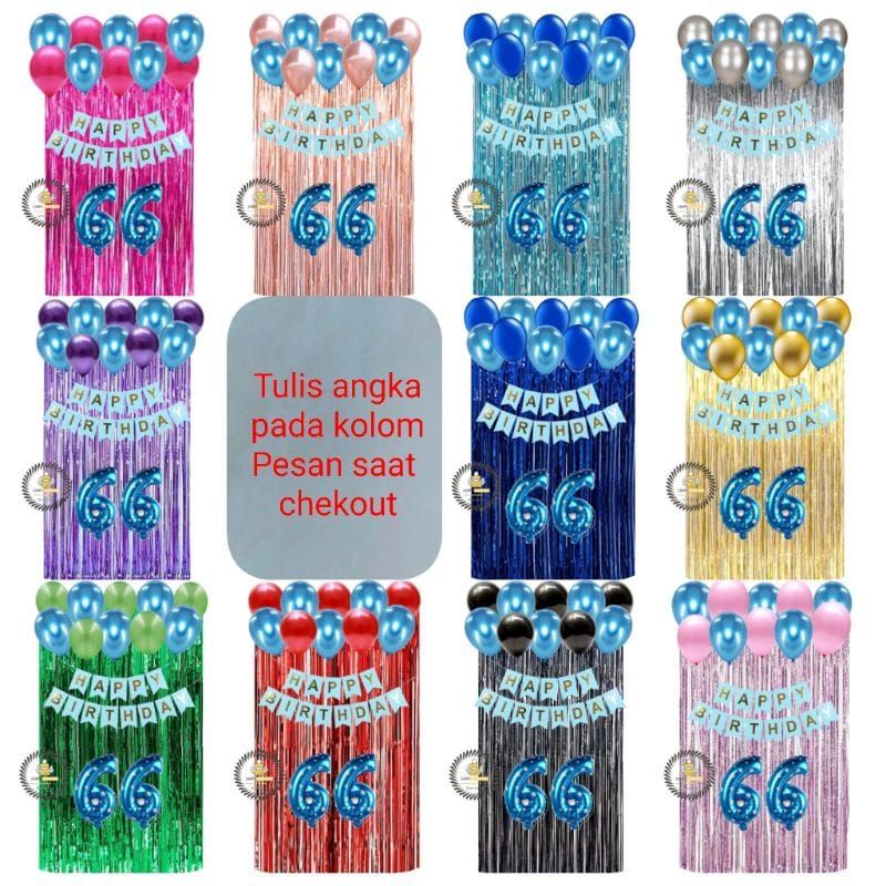 Jual Paket Dekorasi Ultah murah cek! tema : biru-gold (1 set) | Shopee ...