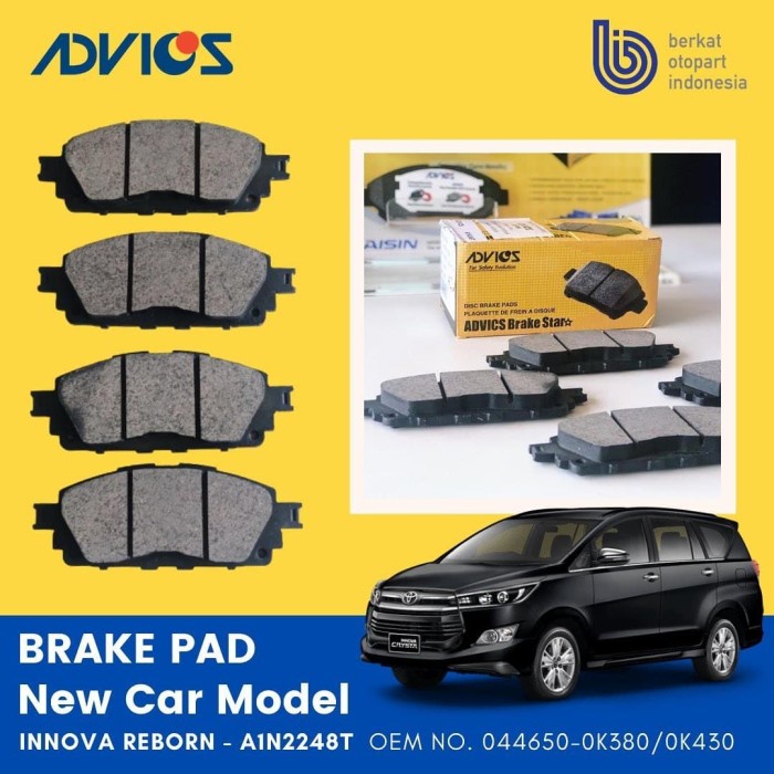 Jual Brake Pad Aisin Innova Reborn Kampas Rem Advics A1N248T Original ...