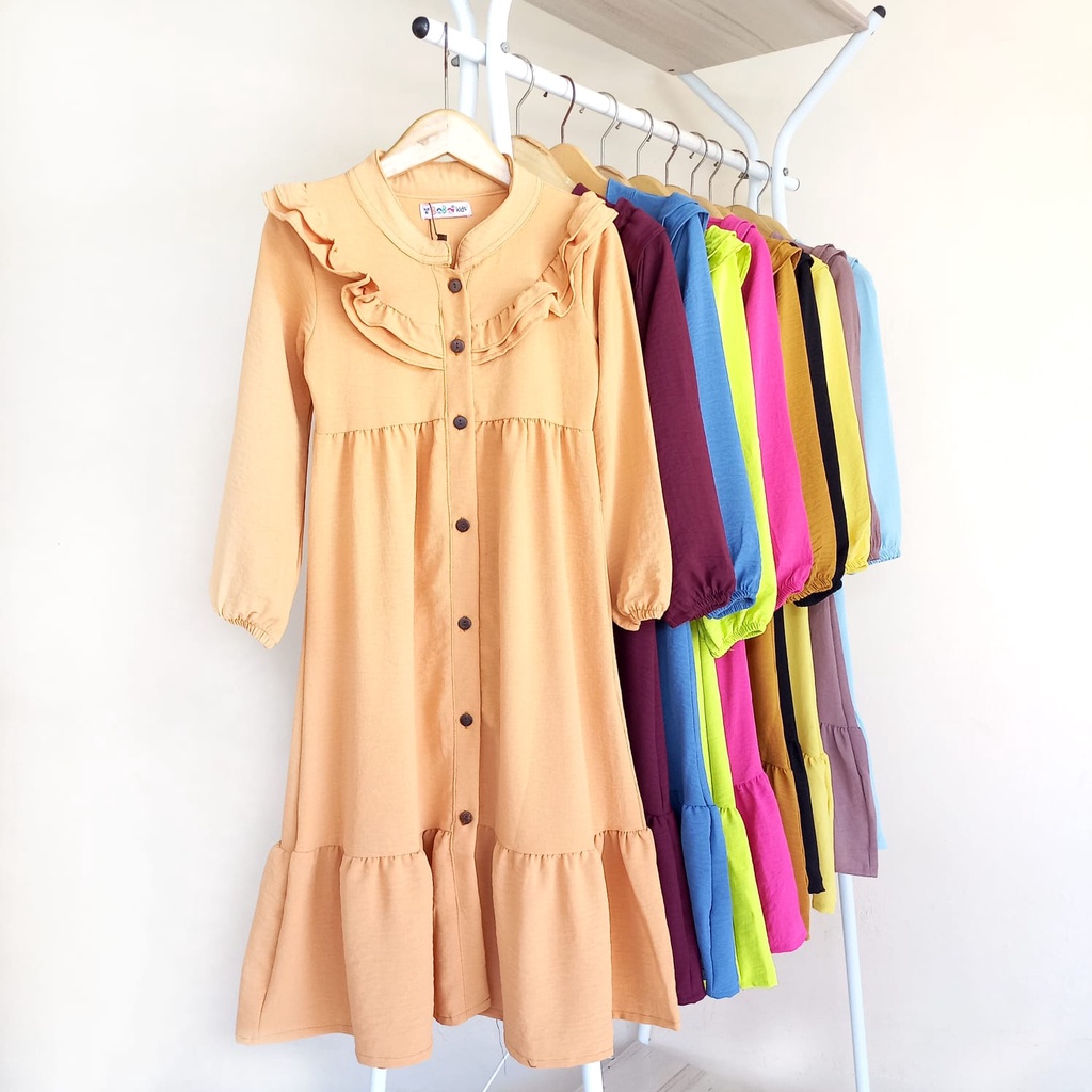 Jual Gamis Anak Perempuan Ruffle Crinkle Premium Usia 4 - 9 Tahun By ...