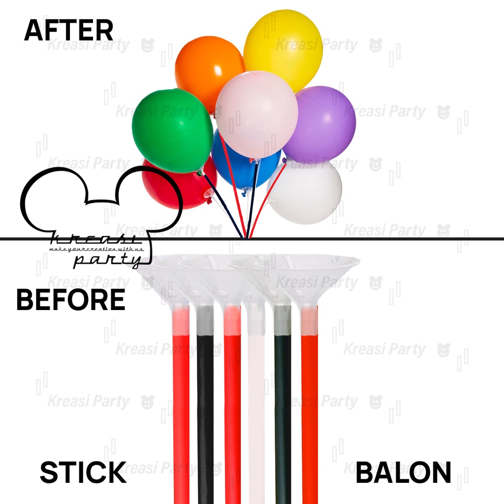Jual Stik Balon 1 pack isi 10 pcs / Gagang Balon / Tangkai Balon ...