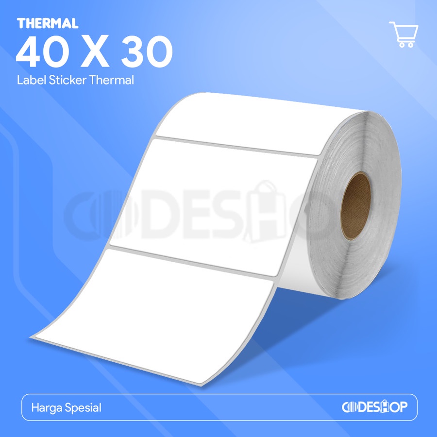 Jual Label Sticker Barcode Thermal 40mm X 30mm / 40x30 / 4030 / 40 30 ...