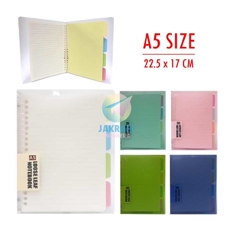 Jual (1 Set) Binder Note A5 #7101 Cover Warna / Bening Transparan 20 ...