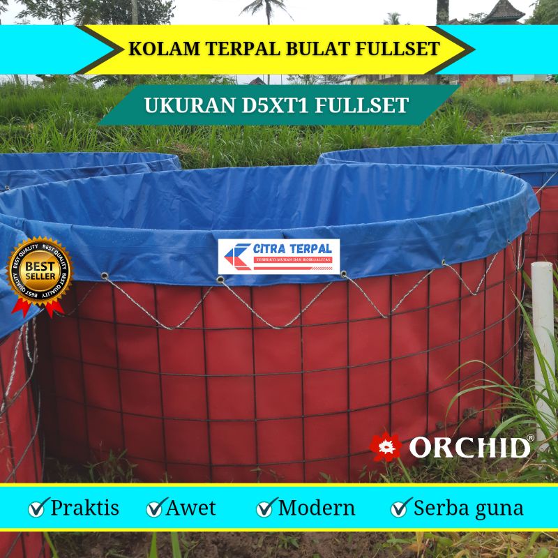 Jual Kolam Terpal Bulat Fullset Diameter 5m X Tinggi 1m ORCHID (Tinggi ...