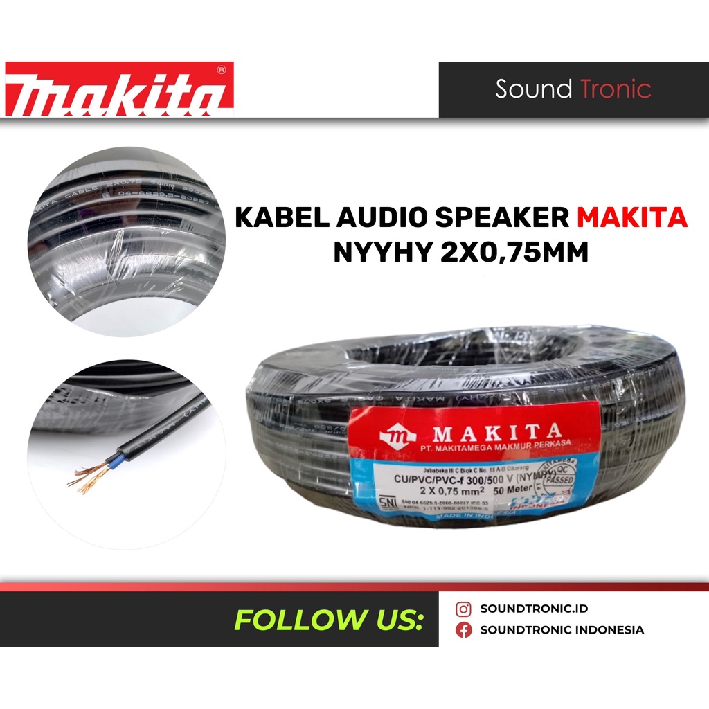 Jual Kabel Audio Speaker 2x0,75 NYYHY Makita Speaker Audio 2x0.75 50m ...