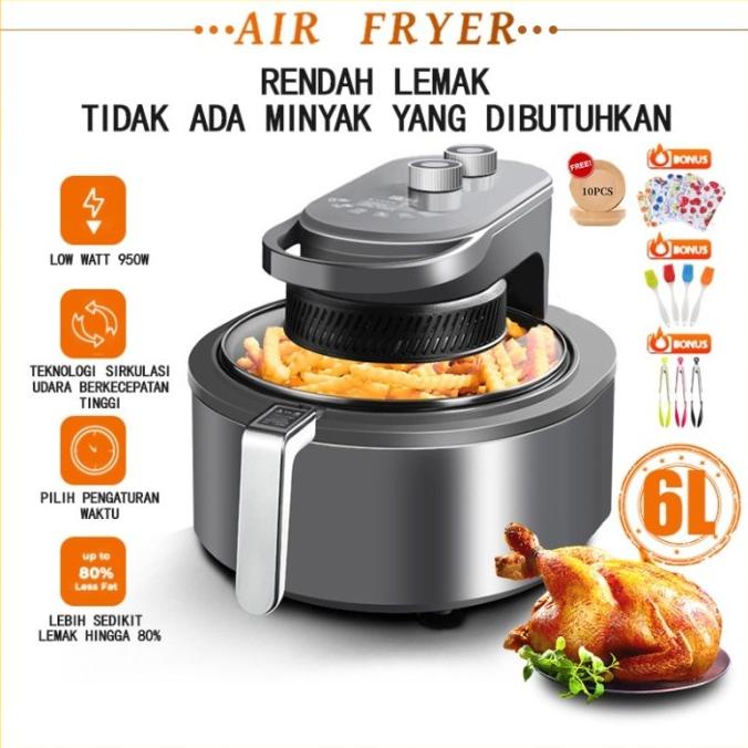 Jual Upupin Air Fryer Low Watt 6L Penggorean Tanpa Minyak Anti Lengket Storrianake | Shopee ...