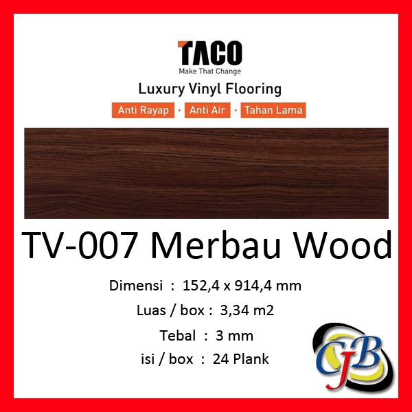 Jual Vinyl Taco 3mm TV-007 Merbau Wood | Shopee Indonesia