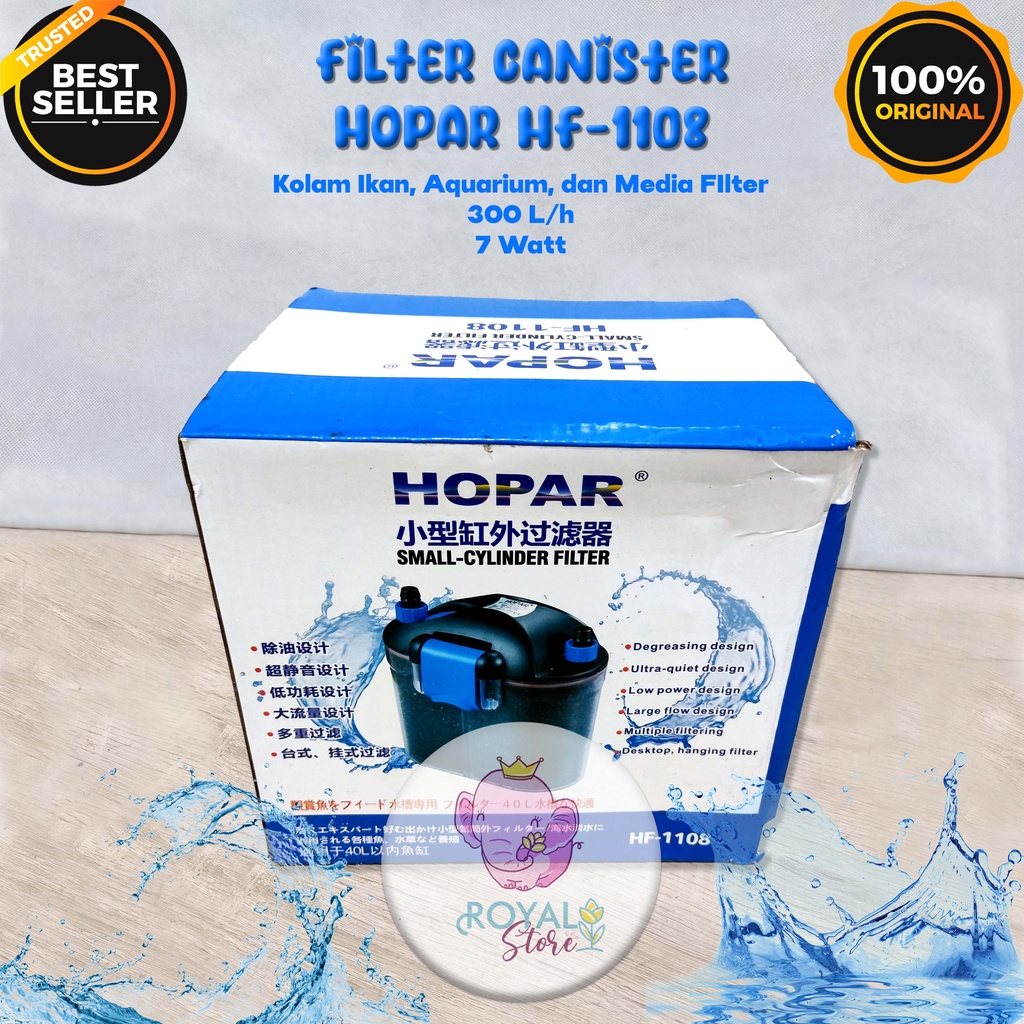 Jual Hopar HF-1108 Filter Aquascape 300 LPH Filter Canister Aquarium ...