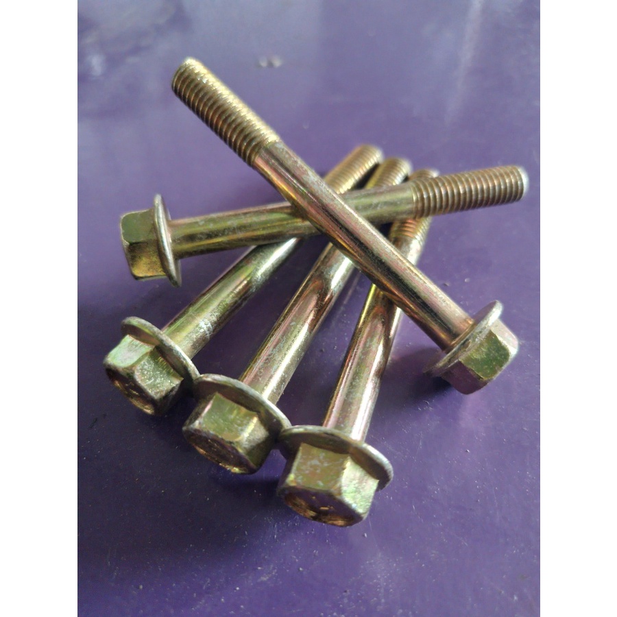Jual Baut Flange M8x70 /Flange bolt/baut topi/kunci 12/(per 10pcs ...