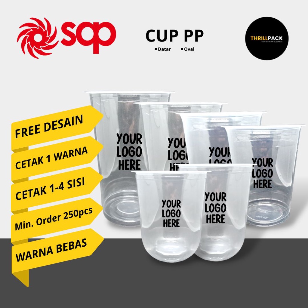 Jual Sablon Cup Plastik Mer SAP Ukuran 12/14/16/22 Datar & Oval ...