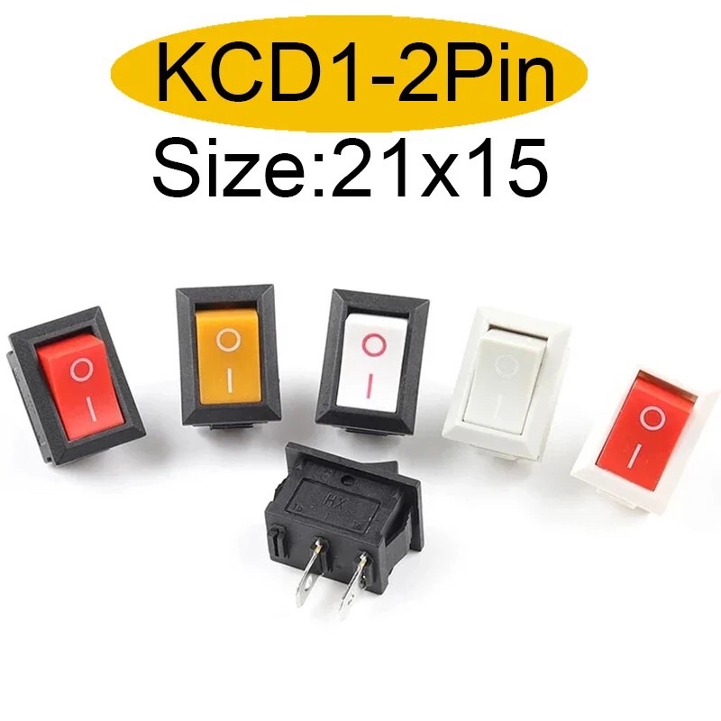 Jual Saklar KCD1 2Pin 250V 6A 21x15 SPST ON OFF Rocker | Shopee Indonesia