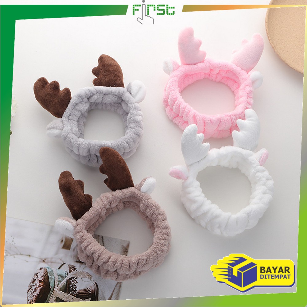 Jual FH-C68 Bandana Masker Bando Korea Facial Motif Tanduk Rusa Lucu ...