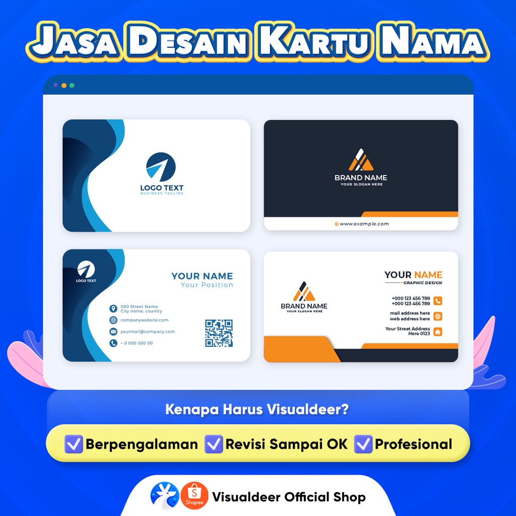 Jual Jasa Desain Name Card Berkualitas, Template & Custom | Shopee ...
