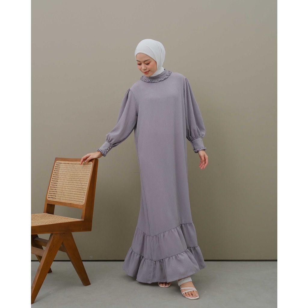 Jual Mayoutfit Ravella Maxidress | Dress Ruffle Bahan Crinkle | Shopee ...