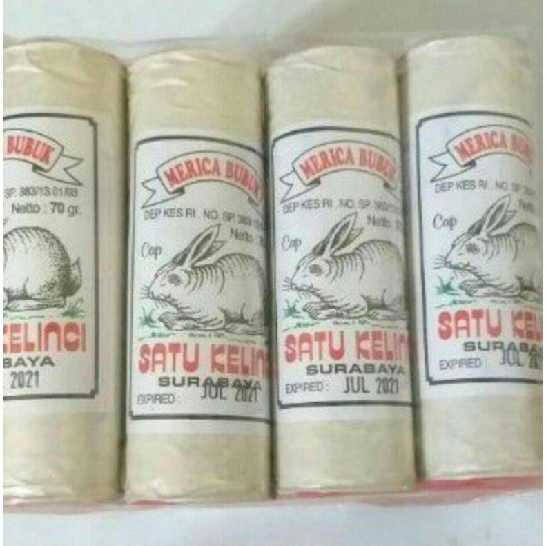 Jual MERICA / LADA PUTIH BUBUK CAP SATU KELINCI 70GR | Shopee Indonesia